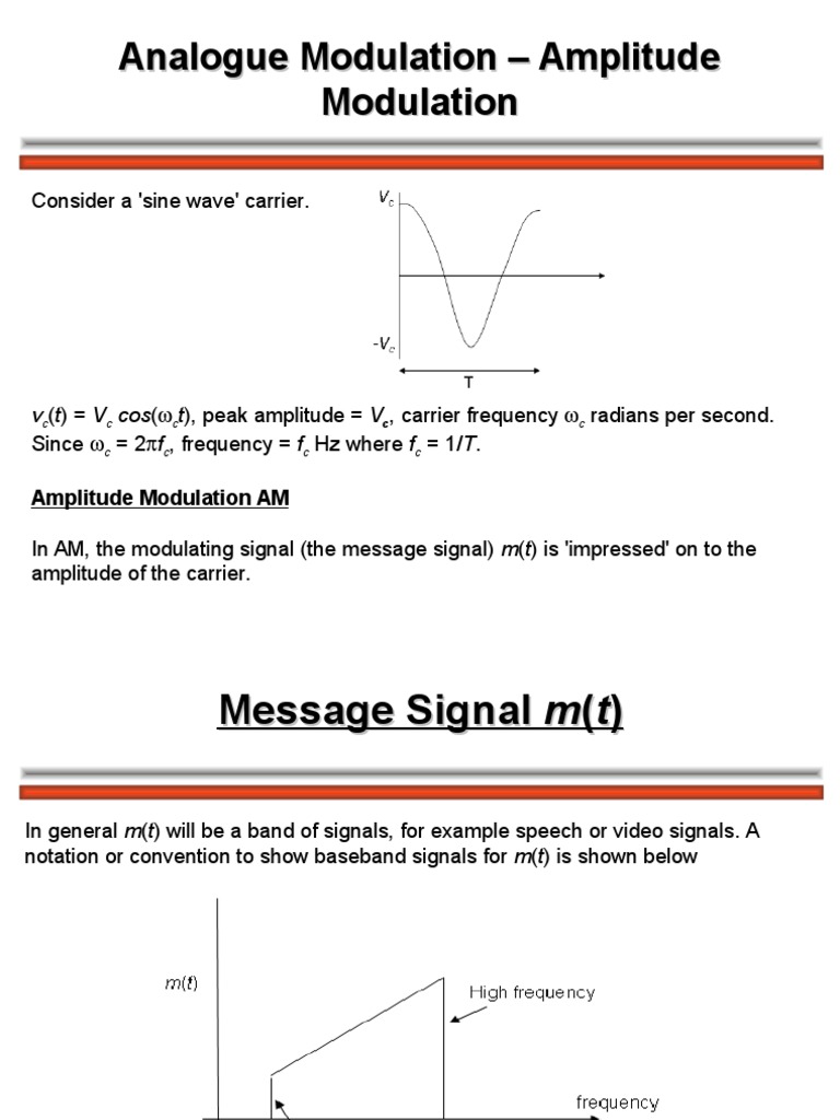 Amplitude Modulation | PDF | Modulation | Frequency Modulation