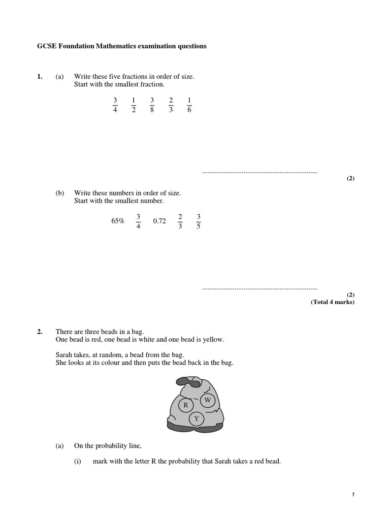 GCSE Foundation Exam Questions | PDF | Litre | Elementary Mathematics
