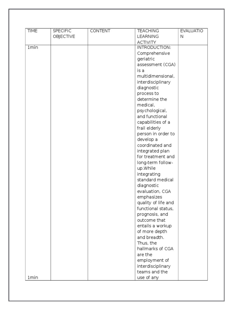 Geriatric Assessment | Geriatrics | Psychological Evaluation