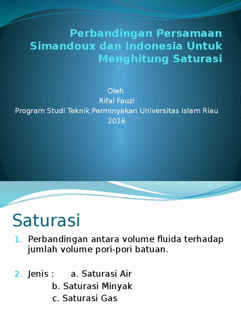 Simandoux | PDF | Teknologi & Rekayasa