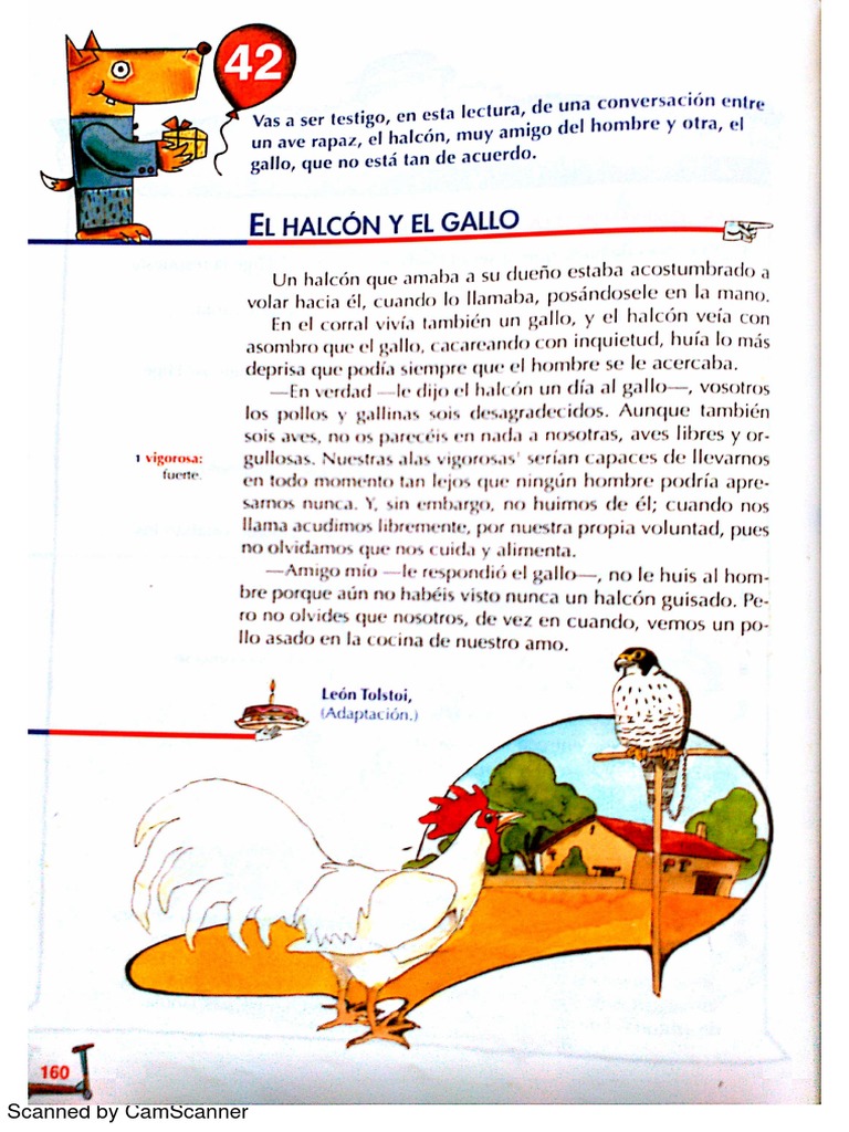 El Halcón y El Gallo. Lecturas Primaria | PDF