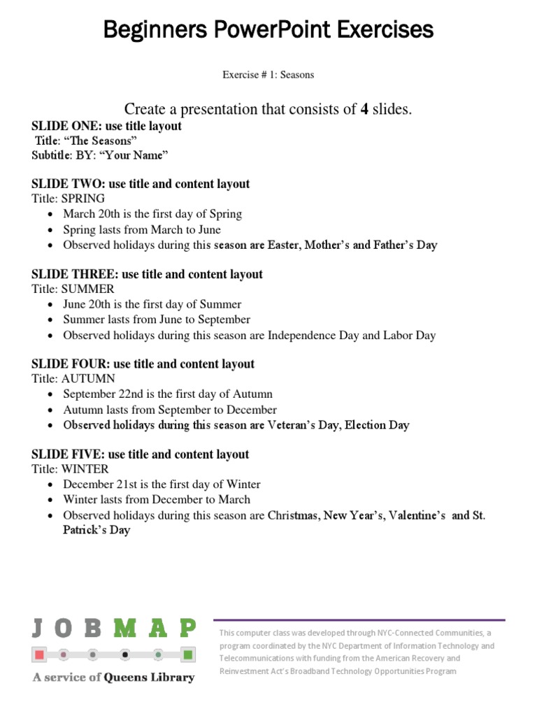 PowerPoint Practice Exercises - 0 | PDF