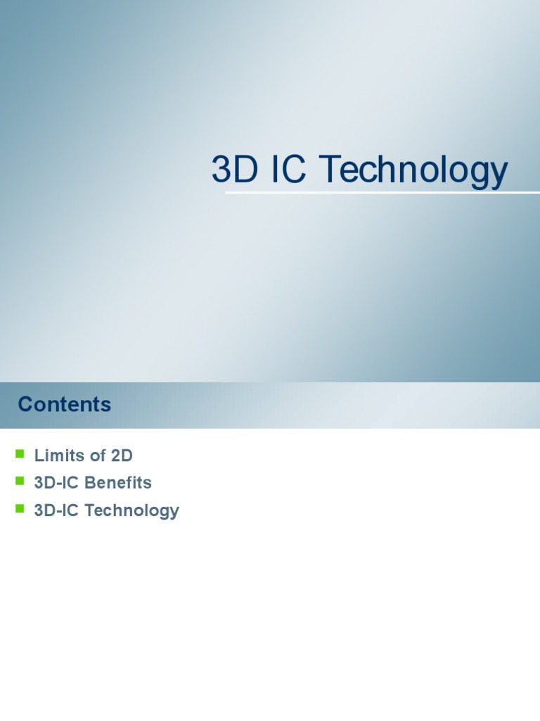 3D IC Technology | PDF | Integrated Circuit | Digital Signal Processor