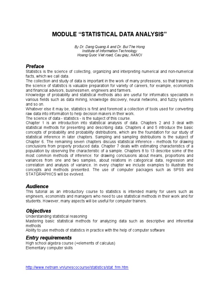 Statistical Data Analysis Book Dang Quang The Hong | PDF | Probability ...