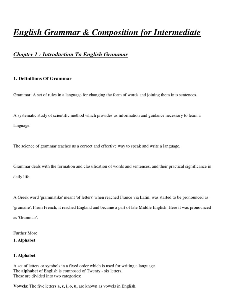 English Grammar & Composition For Intermediate | PDF | Pronoun | Verb