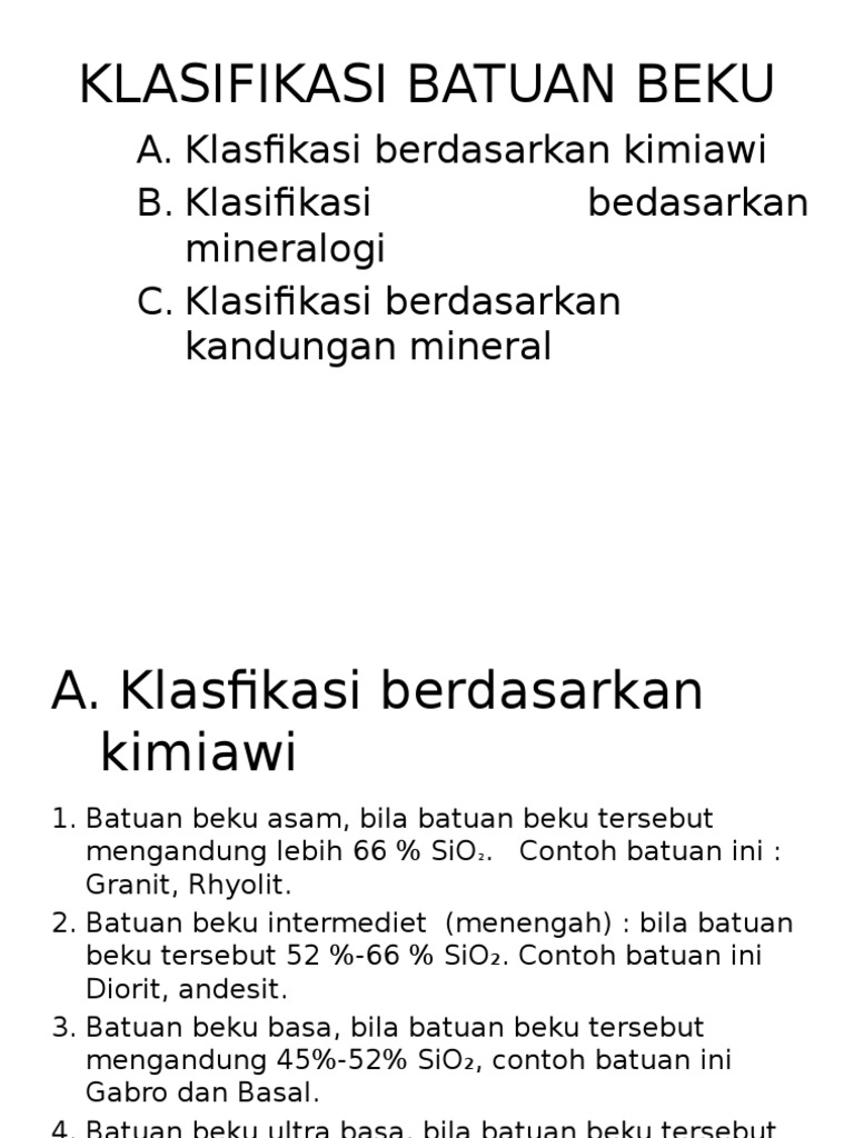 Klasifikasi Batuan Beku Menurut Travis | PDF | Ilmu Sosial | Sains ...