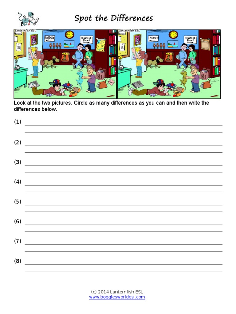 Look at The Two Pictures. Circle As Many Differences As You Can and ...