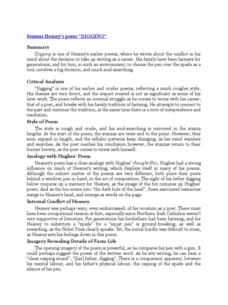 Seamus Heaney | PDF | Poetry