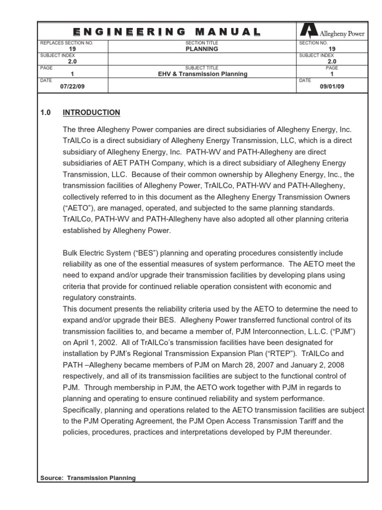 Allegheny Power Planning Criteria | PDF | Electric Power Transmission ...