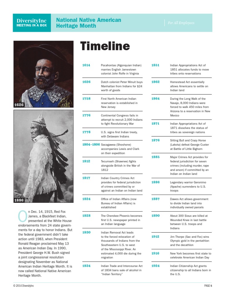 Native American History Timeline | PDF | Navajo Nation | Native ...