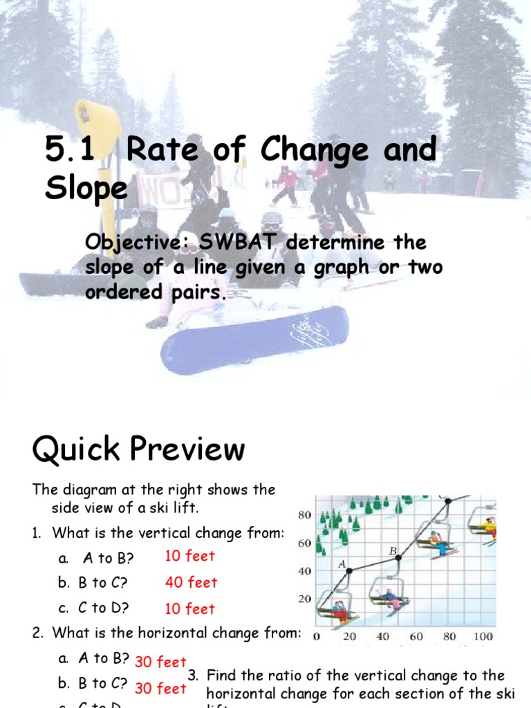 Rate of Change and Slope 3 | PDF | Slope | Derivative