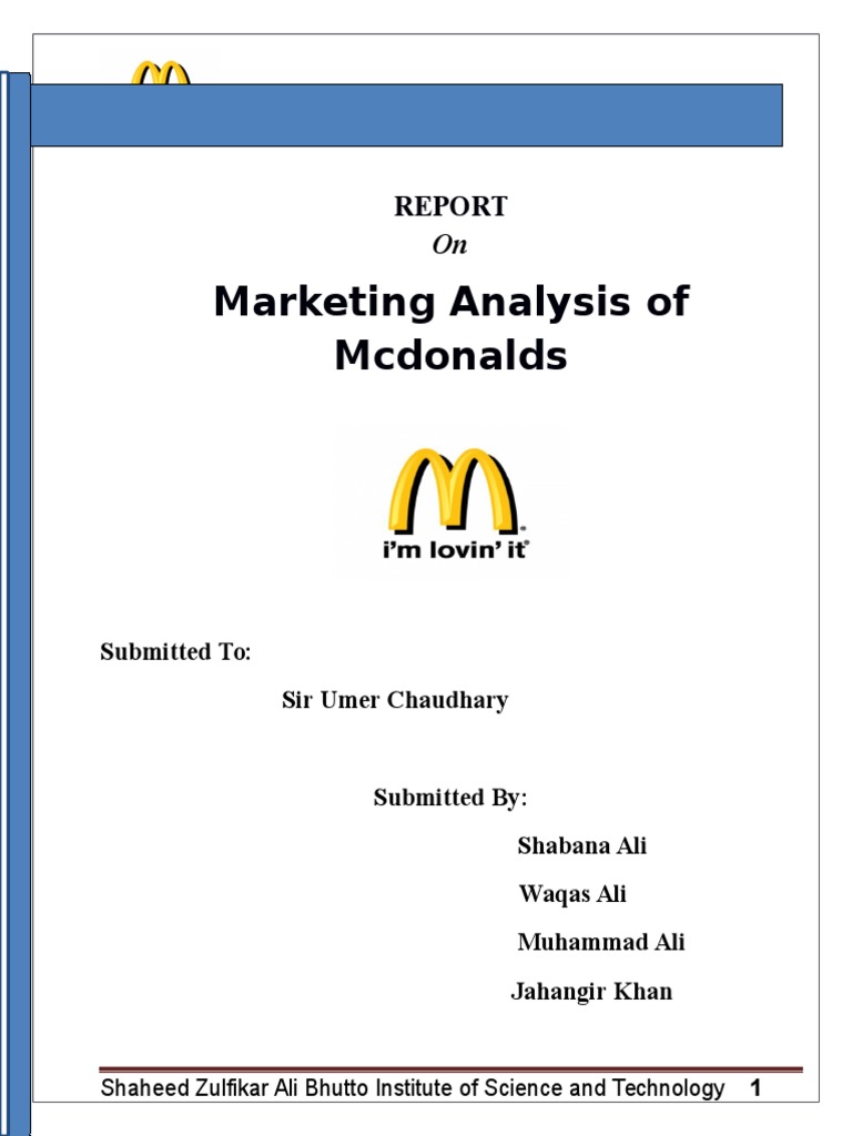 Report On Mcdonalds | PDF | Fast Food Restaurants | Mc Donald's
