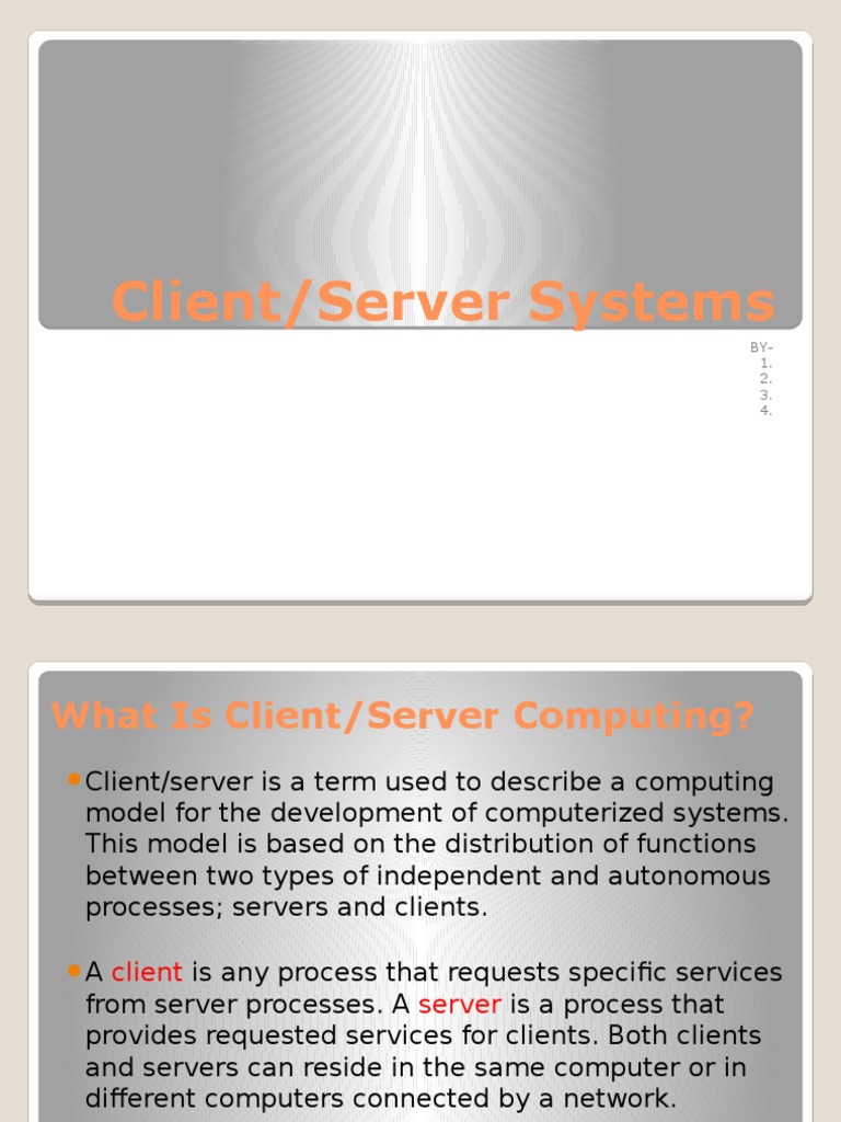 Client Server | PDF | Client–Server Model | Server (Computing)