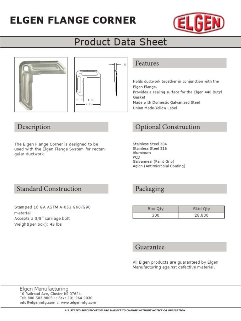 Elgen Flange Corner Product Overview | PDF | Home & Garden | Computers