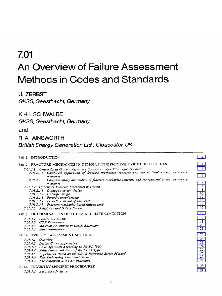 An Overview of Failure Methods in Codes and Assessment Standards | PDF ...