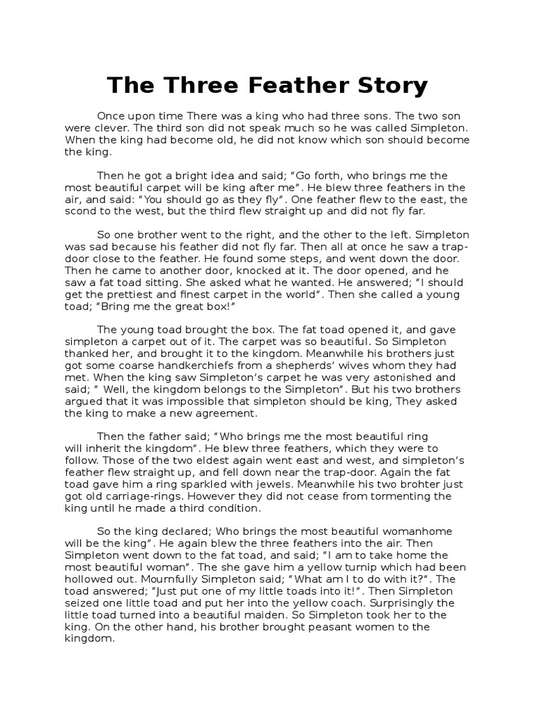 The Three Feather Story | PDF