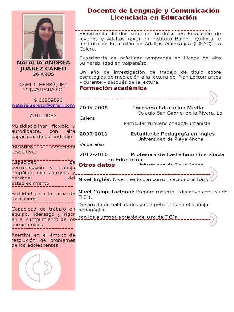 Curriculum Natalia Juarez | PDF