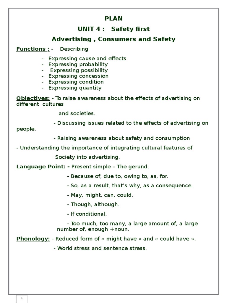 Safety First 3rd Year | PDF | Stress (Linguistics) | Verb