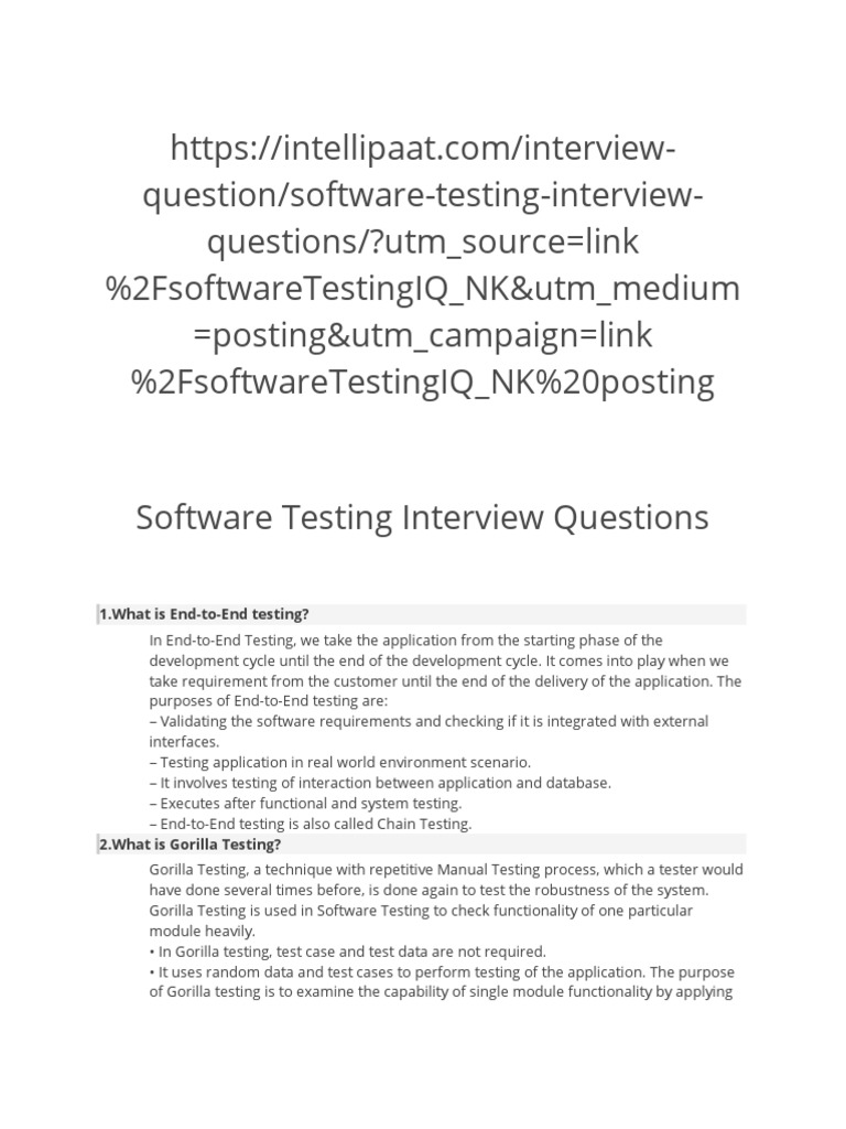 Software Testing Q&A | PDF | Software Testing | Software Bug