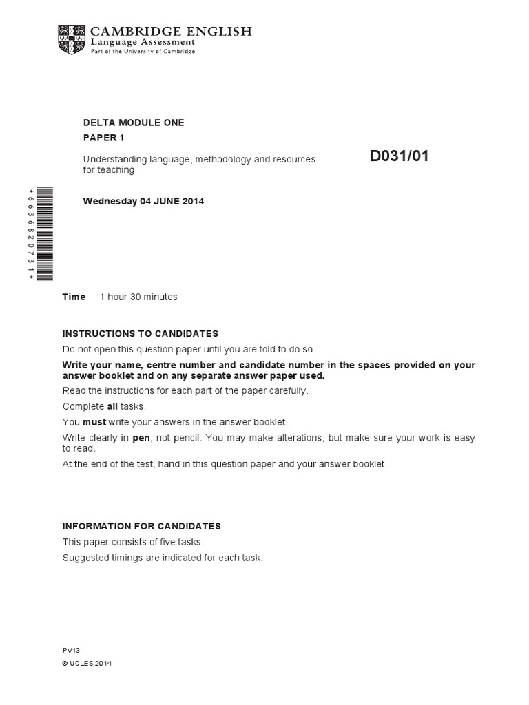 Delta Module 1 Past Papers Guide | PDF