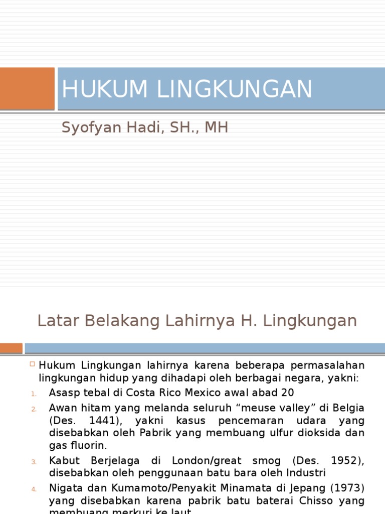 Hukum Lingkungan - Sofyan Hadi | PDF