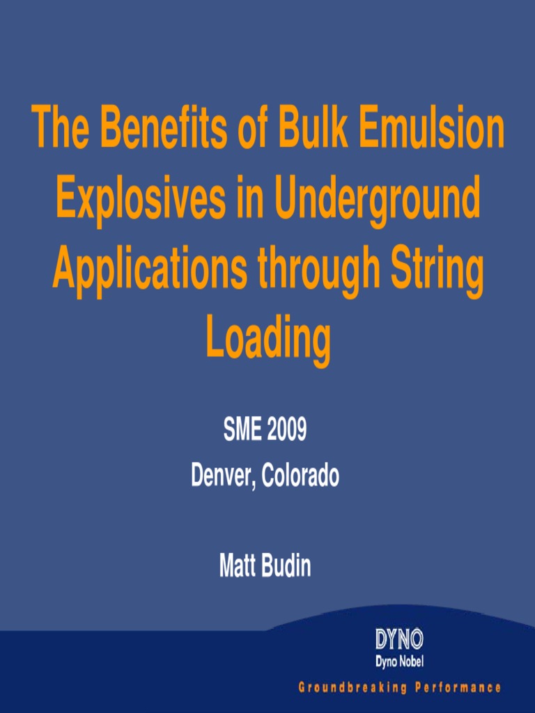 Bulk Emulsion | PDF | Explosive Material | Cartridge (Firearms)