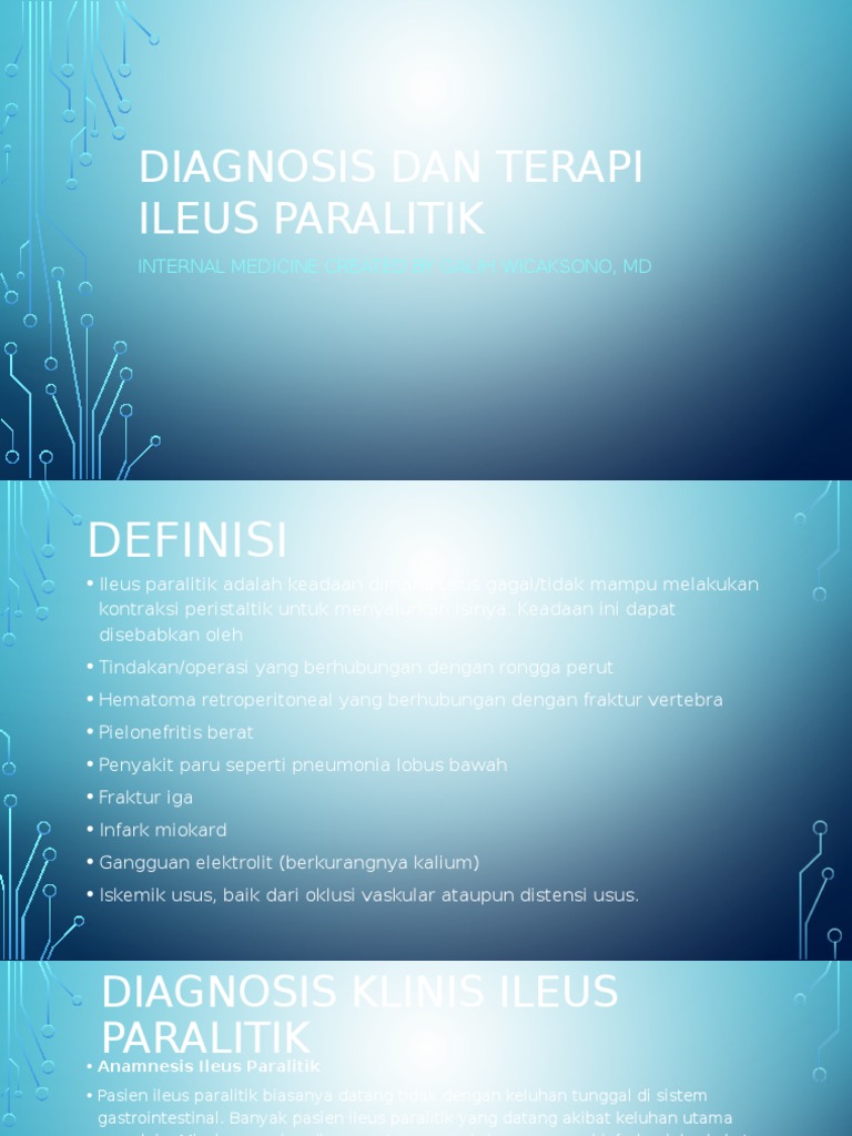 Diagnosis Dan Terapi Ileus Paralitik | PDF