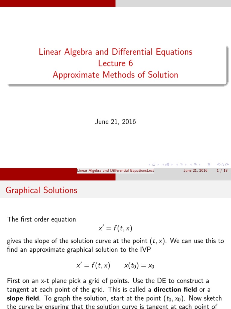 LADE6 Approximate Methods | PDF | Tangent | Equations