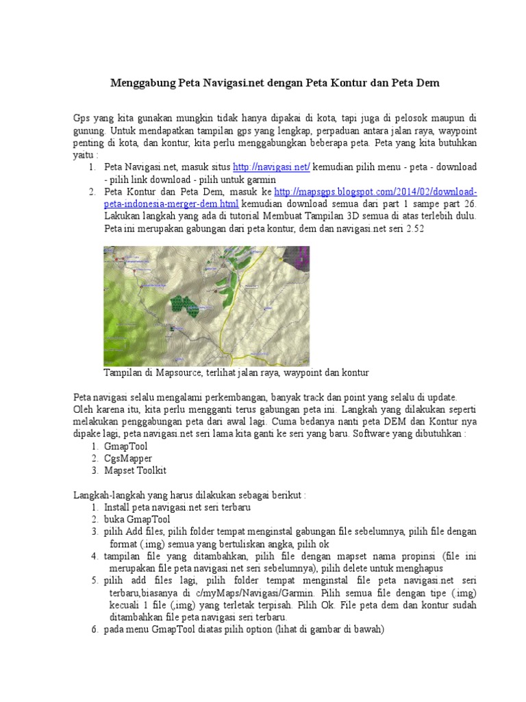 Menggabung Peta Navigasi - Net Dengan Peta Kontur Dan Peta Dem | PDF