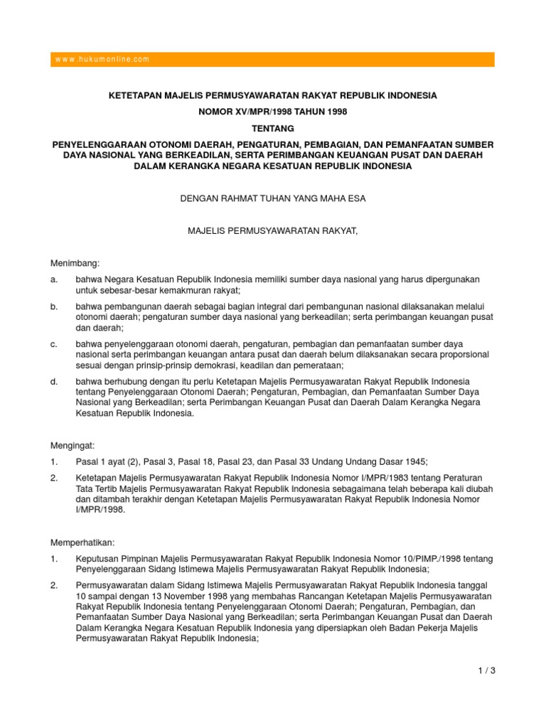 Tap MPR No - XV MPR 1998 | PDF