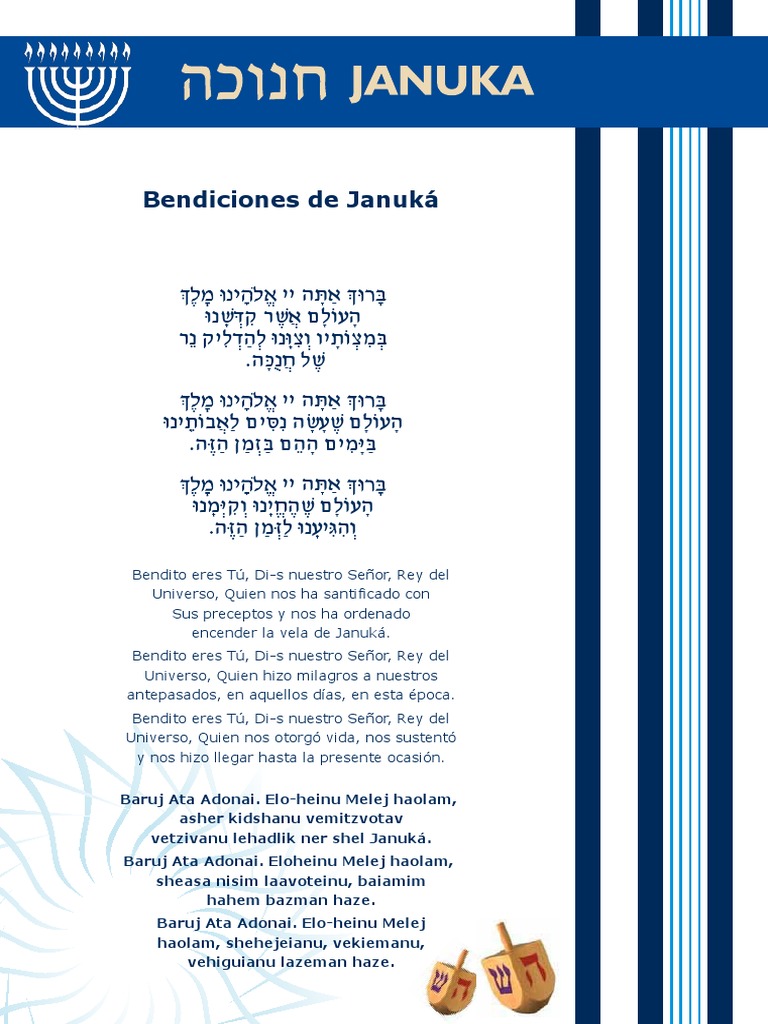 Bendiciones de Januká en Hebreo | PDF | Janucá | Representaciones ...