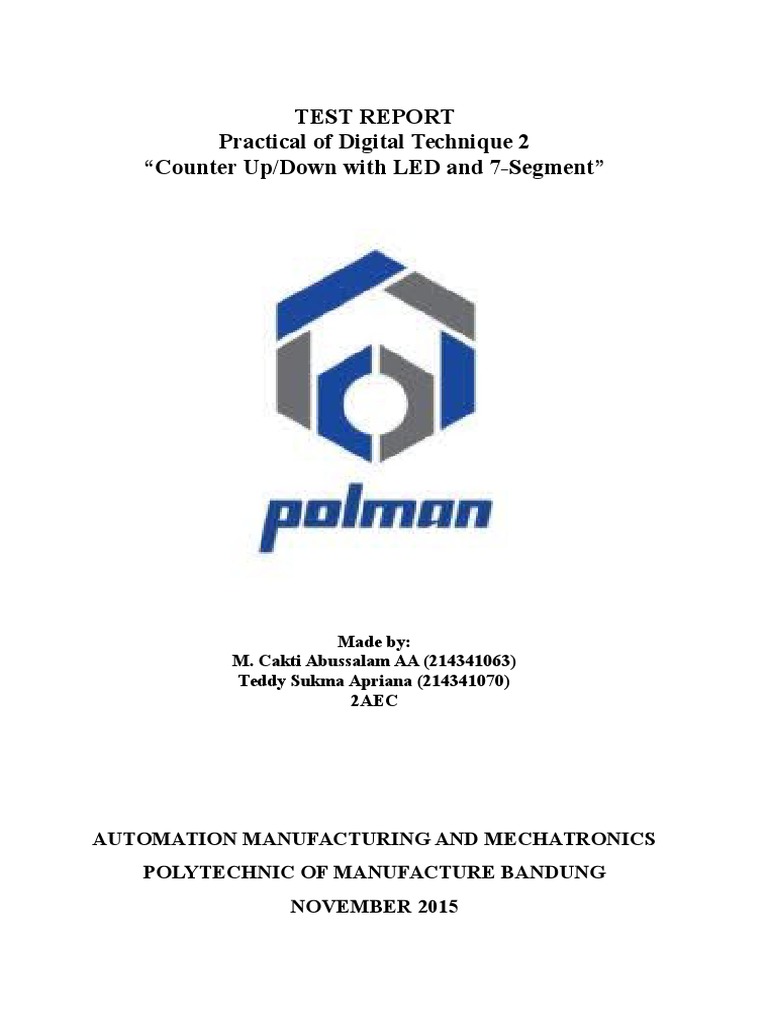 Test Report Practical of Digital Technique 2 "Counter Up/Down With LED ...