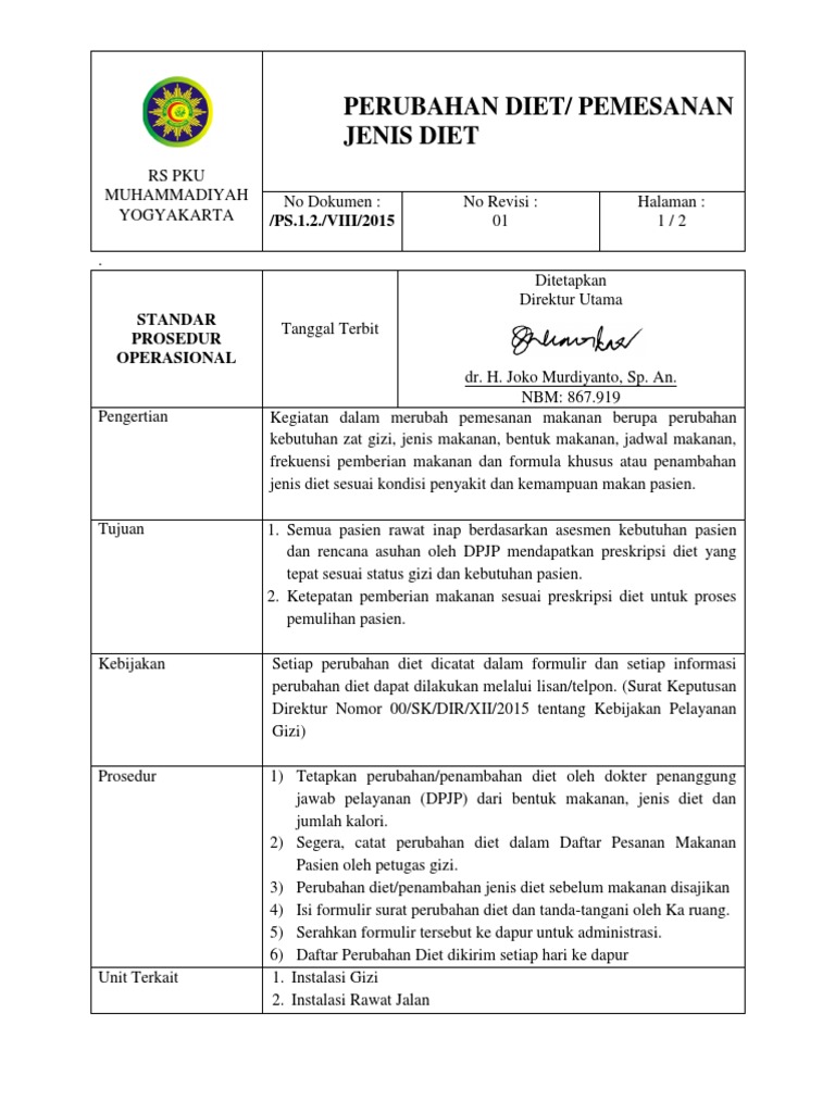 Spo Perubahan Diet | PDF