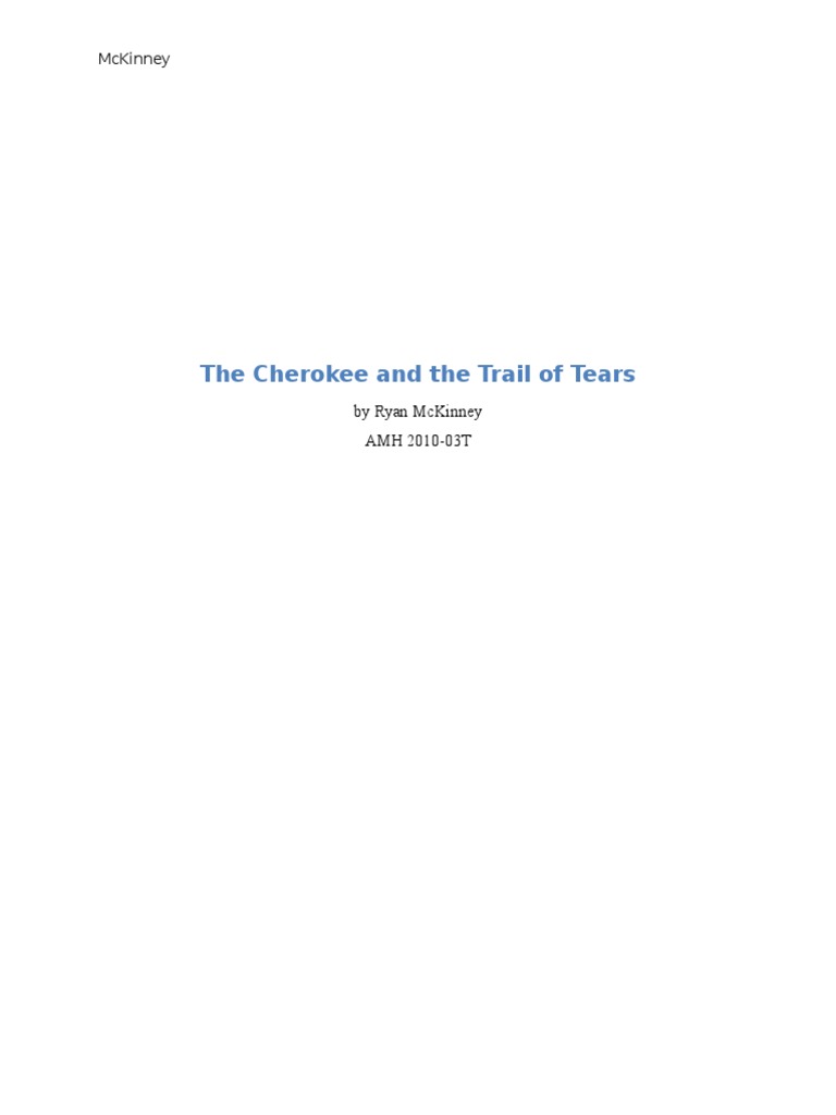 Cherokee & Trail of Tears | PDF | Trail Of Tears | Cherokee