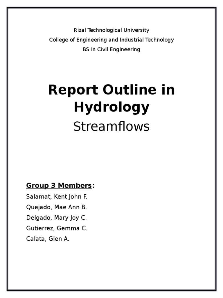 Outline Report in Hydrology | PDF | Travel | Science & Mathematics