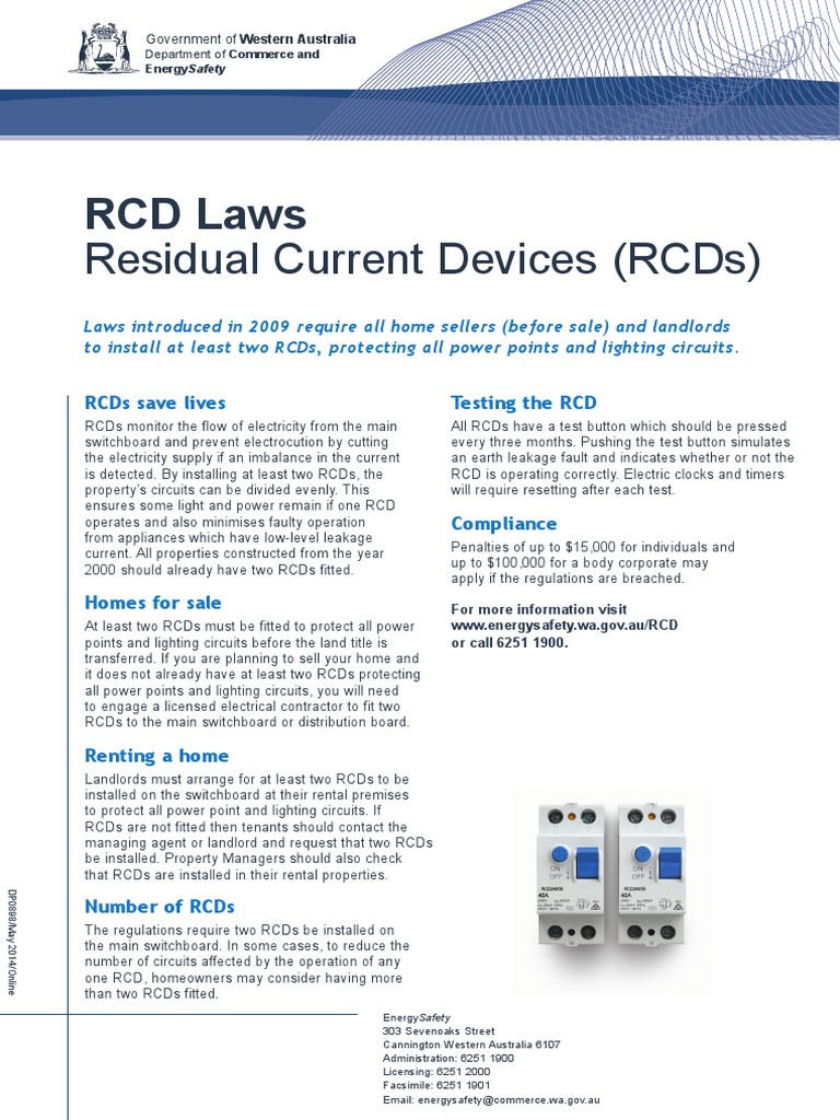 Requirements for Installing Residual Current Devices in Homes and ...