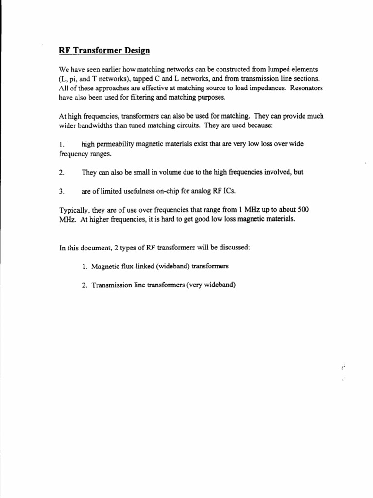 Rf Transformer Design Pdf