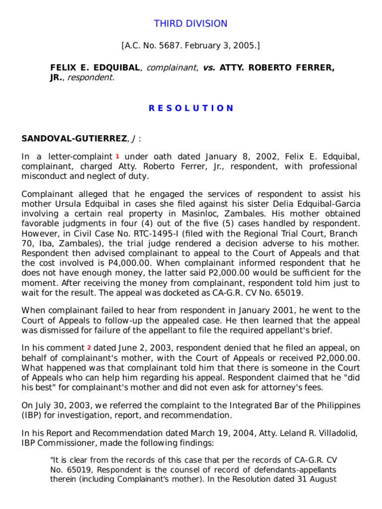 Disciplinary Case Against Attorney for Failure to File Appellant's ...