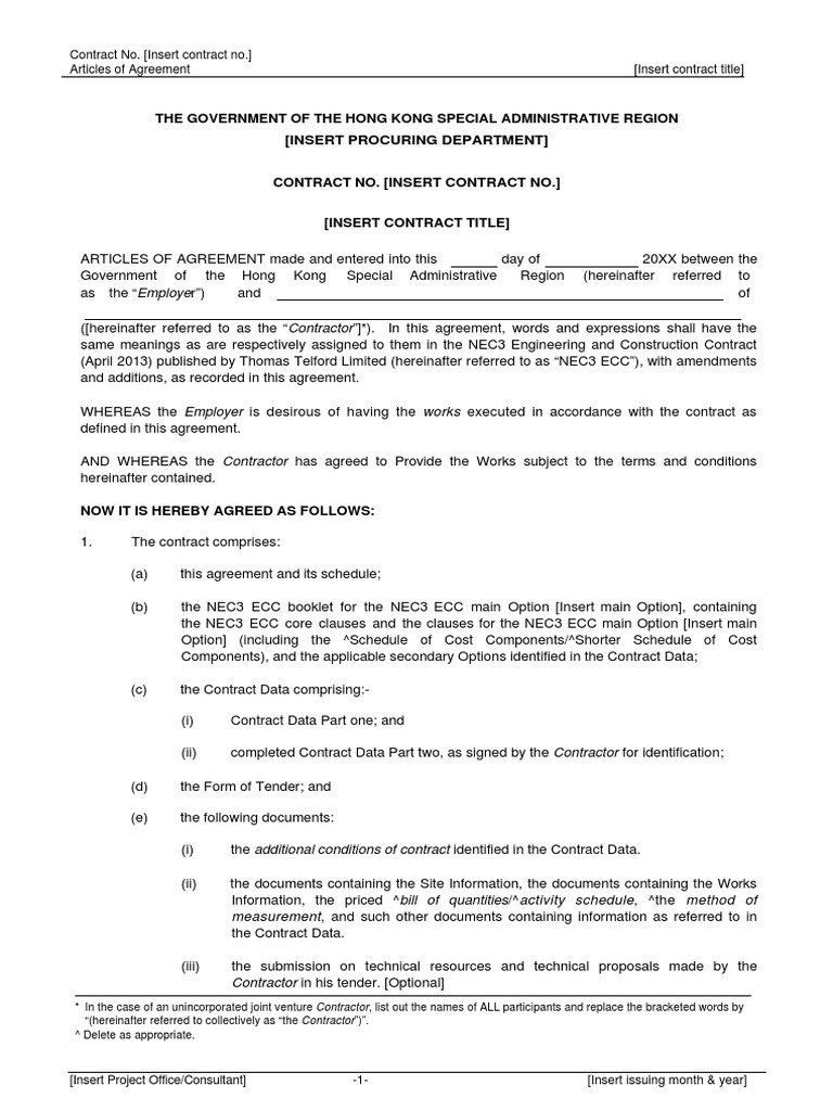 Hong Kong Government Contract | PDF | Civil Law (Legal System) | Business
