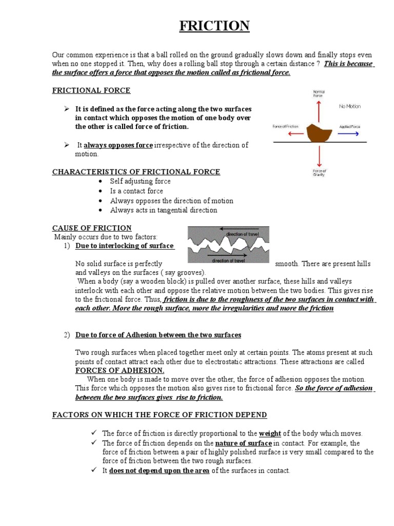 Friction A Force That Opposes Motion Worksheet Answers – NYJFA