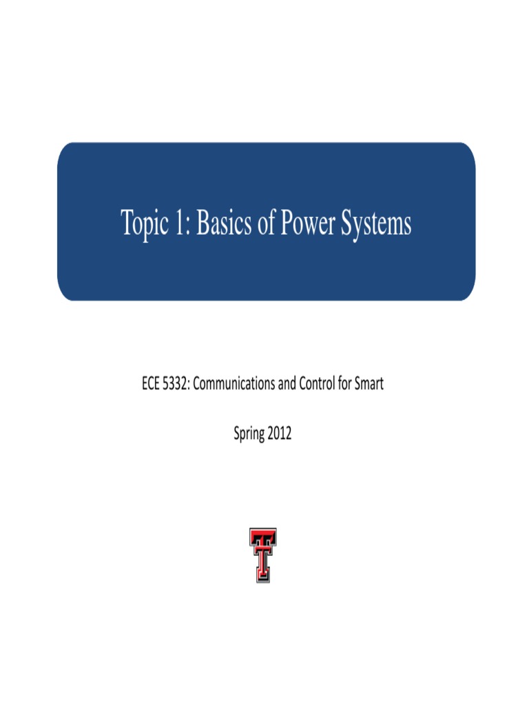 Smart Grid Topic 1 Power Systems | PDF | Electric Power Transmission ...
