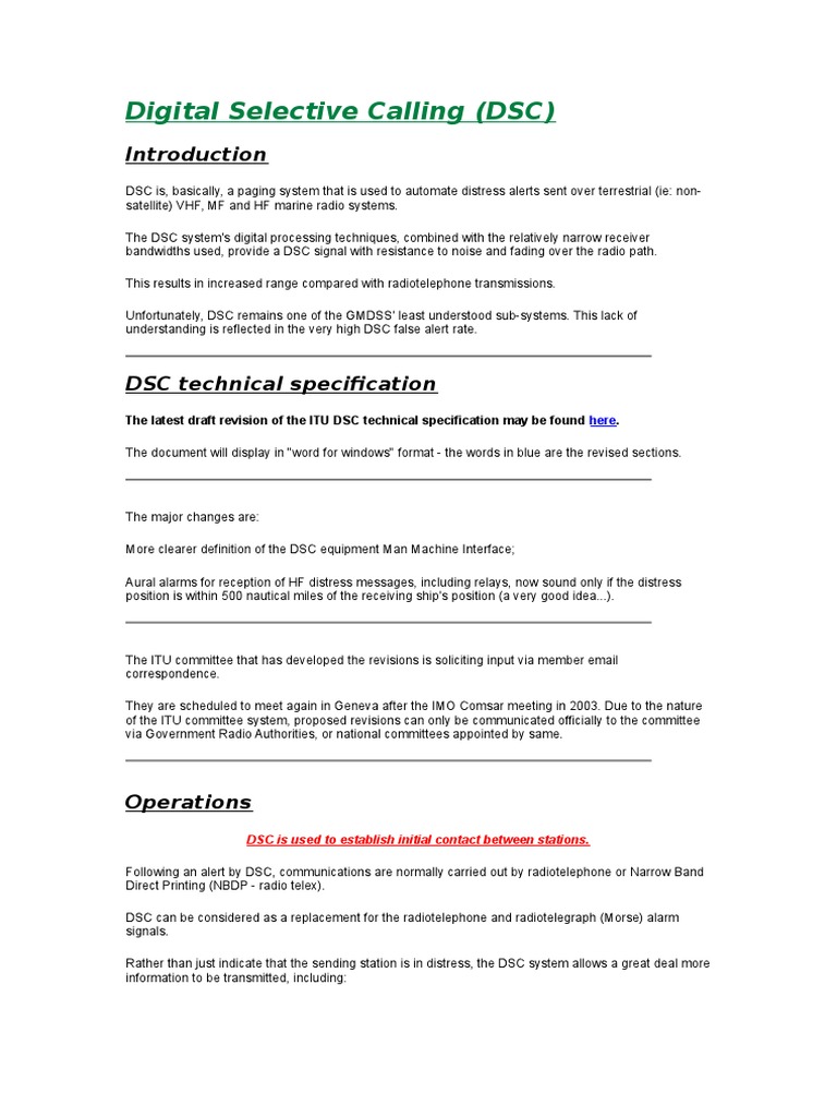 Digital Selective Calling | High Frequency | Radio Technology
