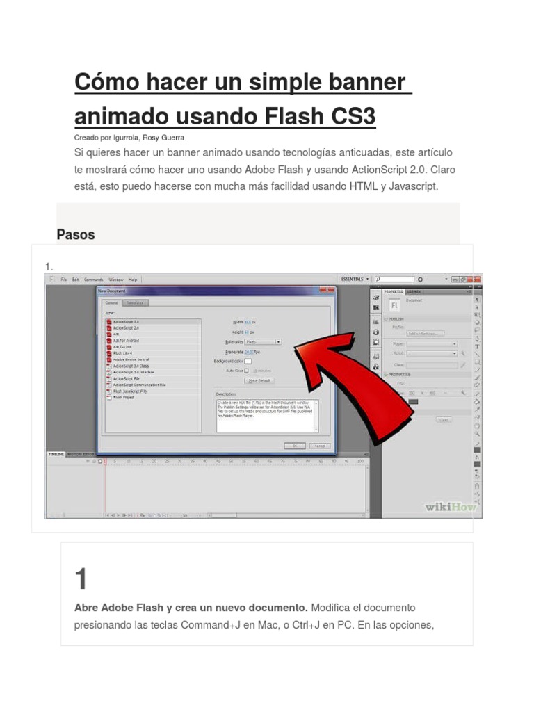 Cómo Hacer Un Simple Banner Animado Usando Flash CS3 | PDF | Point and ...