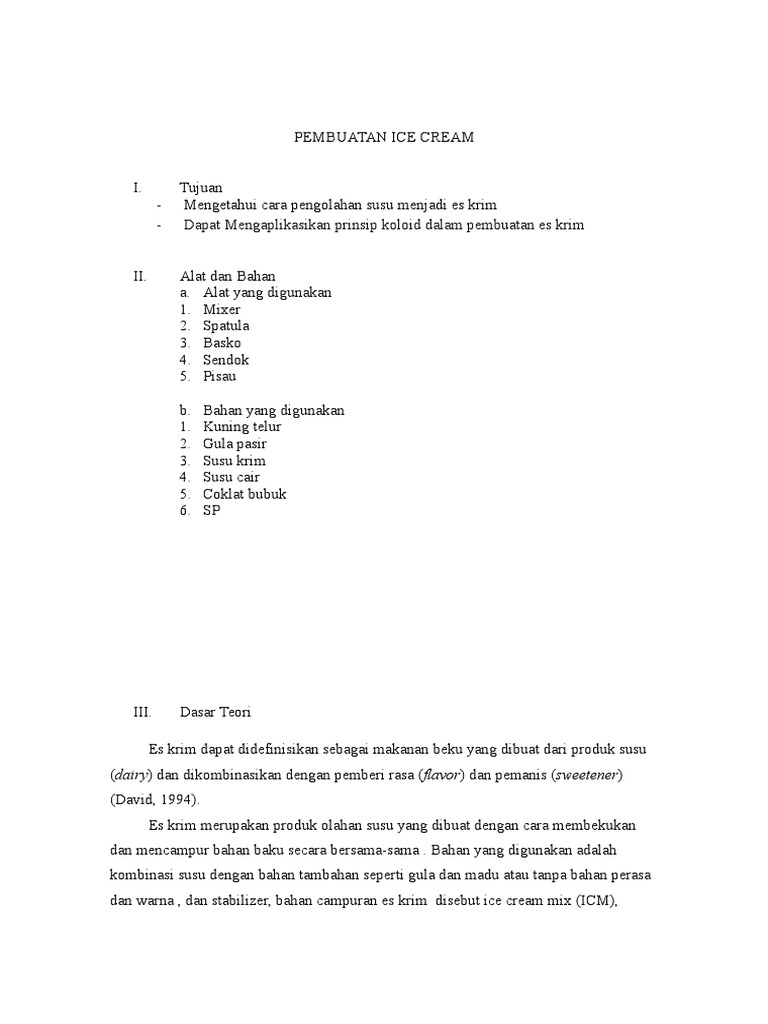 Pembuatan Ice Cream | PDF