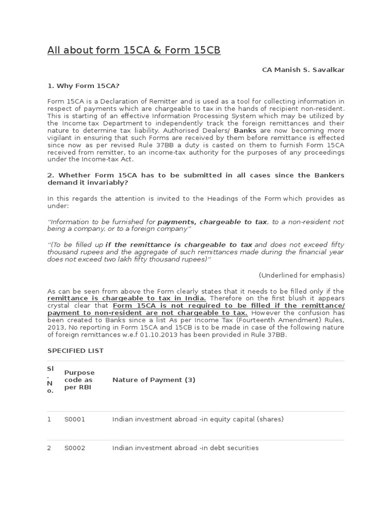 All About Form 15CA Form 15CB | PDF | Taxation | Public Finance