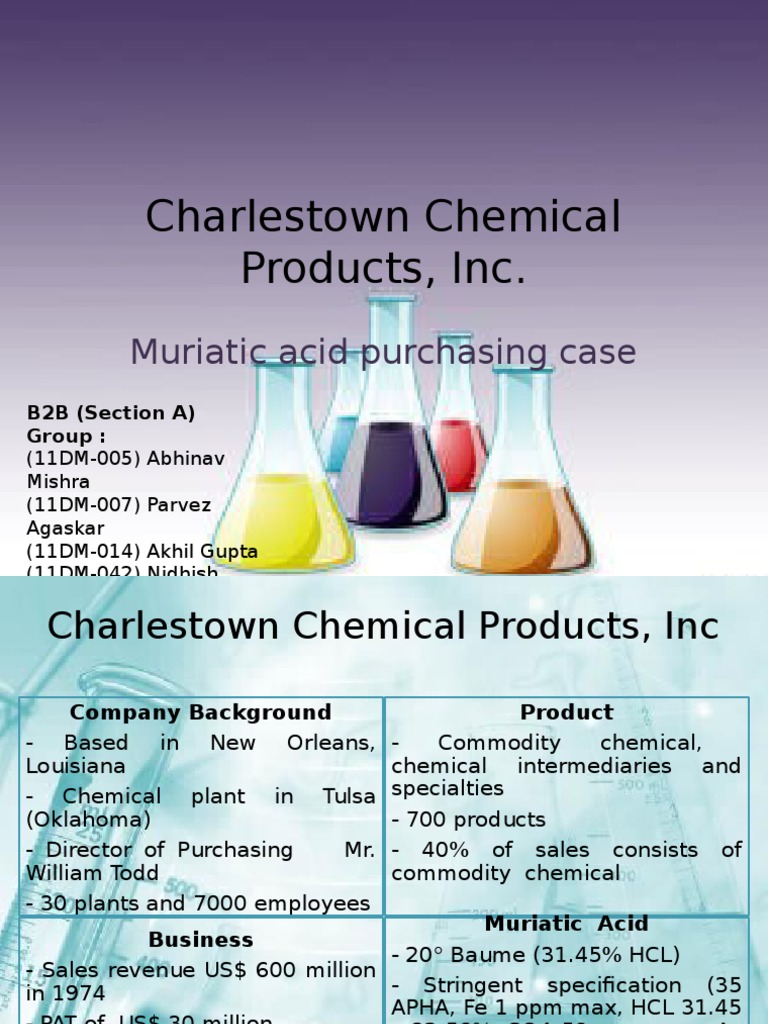 Charlestown Chemical Purchasing Muriatic Acid Case Study | PDF | Sales ...