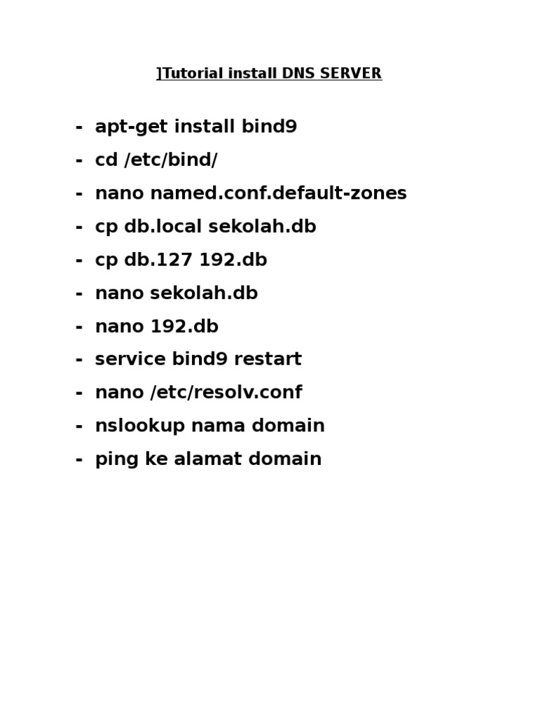 Tutorial Install DNS SERVER | PDF