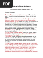 Order of The Eastern Star Initiation Ritual | PDF