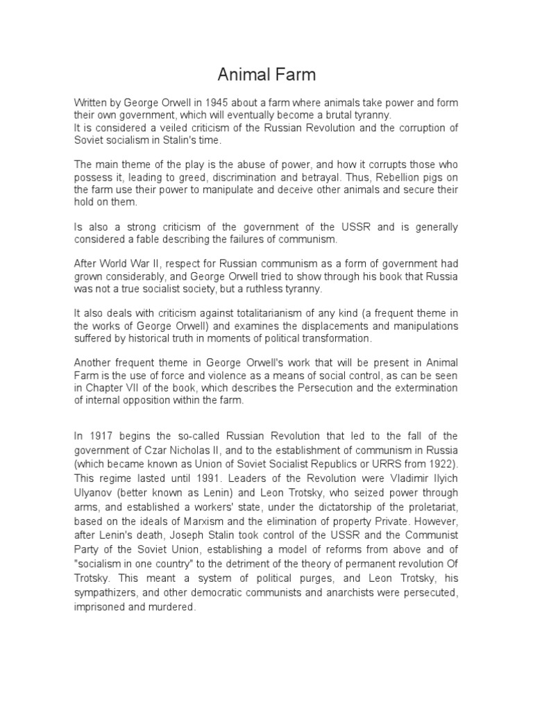 Animal Farm | PDF | Communism | Soviet Union