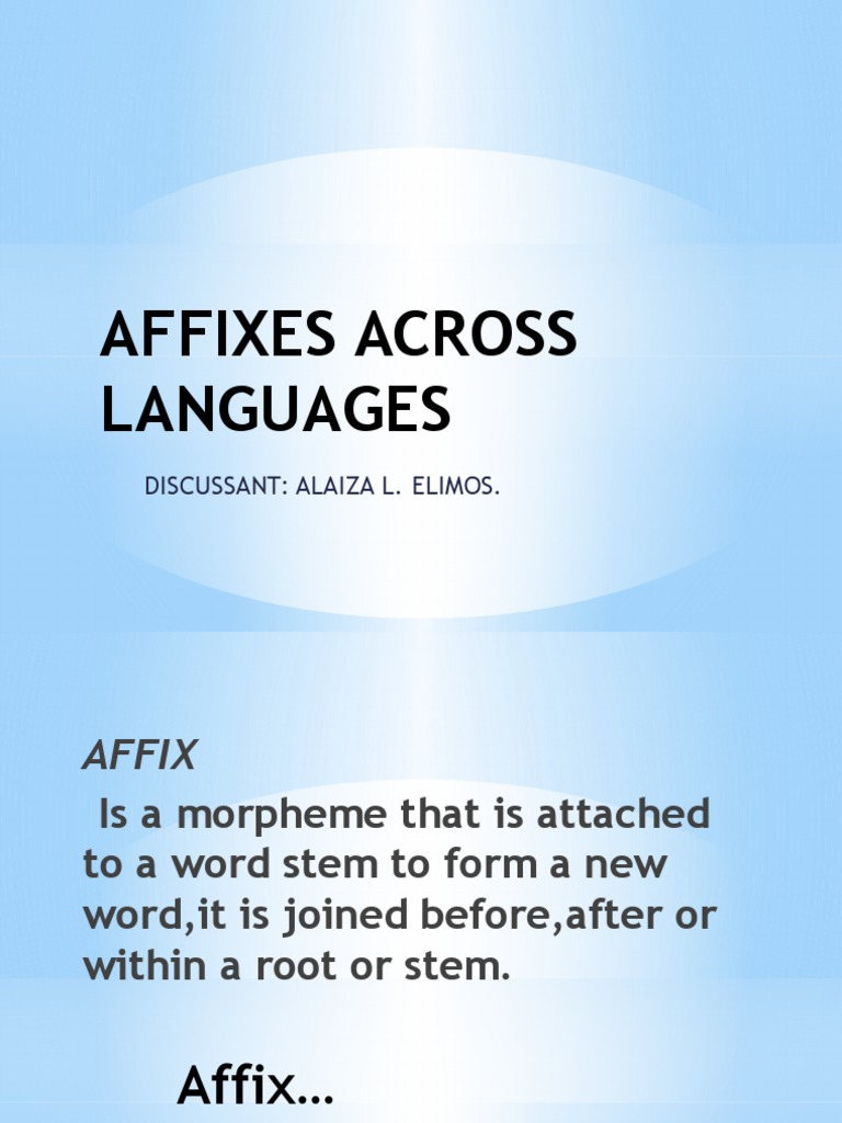 Affixes Across Languages - Labine | PDF | Morphology (Linguistics) | Word